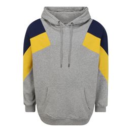 Urban Classics Sweatshirt male size 4XL Night blue / Yellow / Grey