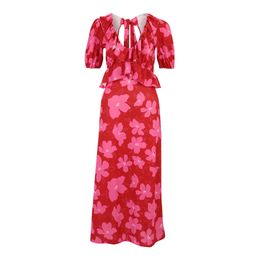 Dorothy Perkins Tall Kleid Damen Gr&ouml;&szlig;e 44 rosa / rot / wei&szlig; Winterkleid