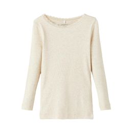 name it Shirt 'Kab' M&auml;dchen Gr&ouml;&szlig;e 122/128 beige / schwarz / wei&szlig;