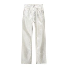 Pull&Bear Pull&bear Hose Damen Gr&ouml;&szlig;e 42 silber
