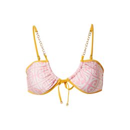 River Island Bikinitop Damen Gr&ouml;&szlig;e 85 goldgelb / pink / wei&szlig;