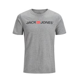 Jack & Jones Jack & Jones T-Shirt 'Essentials' Herren Gr&ouml;&szlig;e L graumeliert / pastellrot / schwarz