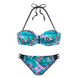 VIVANCE by LASCANA Bikini female size XS Cyan blue / Lilac / Black / White