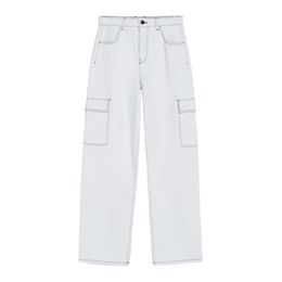 Bershka Cargo Jeans female size 24/25 Off white