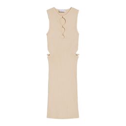 Bershka Kleid Damen Gr&ouml;&szlig;e 34 beige Winterkleid