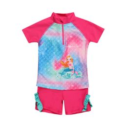 Playshoes Badeset 'Schwimmshirt + Badehose' M&auml;dchen Gr&ouml;&szlig;e 122/128 mischfarben / pink