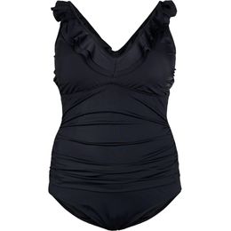 Swim By Zizzi Badeanzug 'Skitrin' Damen Gr&ouml;&szlig;e 5XL schwarz