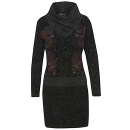Koroshi Kleid Damen Gr&ouml;&szlig;e 34 grau / rot / schwarz Sommerkleid