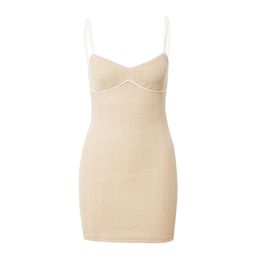 Edikted Kleid 'Pointelle' Damen Gr&ouml;&szlig;e 40 beige / wei&szlig; Winterkleid