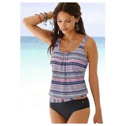 Mendler Oversize-Tankini S.OLIVER Gr. 42, N-Gr, bunt (blau, rosa, bedruckt) Damen Bikini-Sets mit schönem Bordürendruck