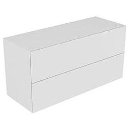 KEUCO Edition 11 Sideboard 31327270100 140 x 70 x 53,5 cm, mit LED-Beleuchtung, Lack Seidenmatt, Glas weiß satiniert