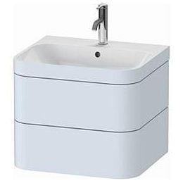 Duravit Happy D.2 Plus Möbelwaschtisch-Unterschrank HP4635O9797 57,5 x 49 cm, 1 Hahnloch, lichtblau seidenmatt, 2 Schubkästen