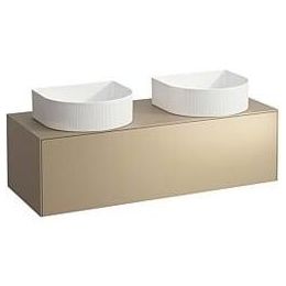 Laufen Sonar Schubladenelement/Sideboard H4054240340401 117,5x34x45,5cm, Ausschnitt links/rechts, Gold