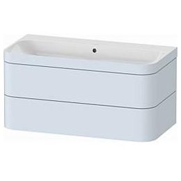 Duravit Happy D.2 Plus Möbelwaschtisch-Unterschrank HP4638N9797 97,5 x 49 cm, ohne Hahnloch, lichtblau seidenmatt, 2 Schubkästen