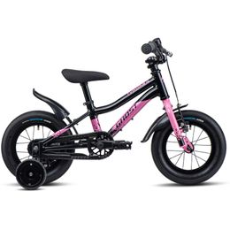 Kinderfahrrad GHOST "Powerkid 12" Fahrräder Gr. 18 cm, 12 Zoll (30,48 cm), schwarz (pink, schwarz) Kinder