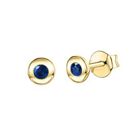 Paar Ohrstecker Vivance "375/- Gelbgold glanz Safir" Ohrringe Gr. ONE-SIZE, Gold, gelb (gelb, blau) Damen