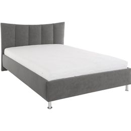 Polsterbett, grau (dunkelgrau), B:150cm L:210cm, Bezug Bett: Microfaser (100% Polyester);Bonnell-Federkernmatratze: Mischgewebe (51% Polyprophlen, 39% Polyester, 10% Baumwolle);Kaltschaummatratze: Frottee (100% Polyester), Bezug abnehm- und waschbar bis 60C, Westfalia Schlafkomfort, Betten, Polsterbett