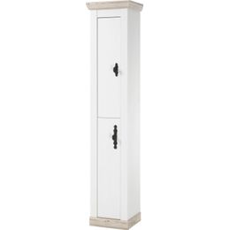 Hochschrank Home Affaire "Florenz", weiß (pinie weiß dekor), B:42cm H:200cm T:35cm, FSC-zertifizierter Holzwerkstoff, Schränke, Bad-Hochschrank