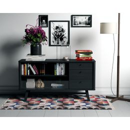 Kommode WOODMAN Sideboards Gr. B/H/T: 140 cm x 75 cm x 45 cm, braun (eiche, schwarz) Holzfurnier aus Eiche