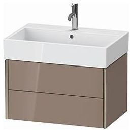 Duravit XViu Waschtisch-Unterschrank XV43350B186 68,4 x 39,7 x 45,4 cm, cappucino hochglanz, 2 Schubkästen, champagner matt