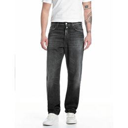 Straight-Jeans Replay "M9Z1 9Zero1 90´s Straight Fit" Gr. 32, Länge 32, schwarz (black delavè) Herren Jeans mit Washed-Look