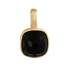 Ketten-Anhänger OROLINO "585 Gold mit Onyx 6x6mm" Schmuckanhänger Gr. ONE-SIZE, Gold, 0,6 g, gelb (gelb, schwarz) Damen