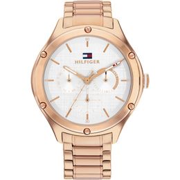 Multifunktionsuhr Tommy Hilfiger "CLASSIC, 1782682" Armbanduhren rosegold (roségoldfarben) Damen Quarzuhr, Armbanduhr, Damenuhr, Herrenuhr, Datum, Edelstahlarmband