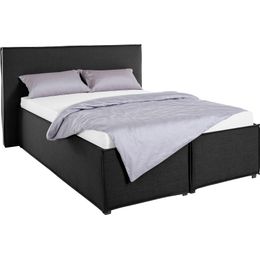 Polsterbett "Isaline", grau (anthrazit), B:173cm L:213cm, 100% Polyester, LeGer Home by Lena Gercke, Betten, Polsterbett ohne Bettkasten Polsterbett, wahlweise ohne Matratze oder mit 3 Matratzenarten, Kopfteilhöhe 107 cm