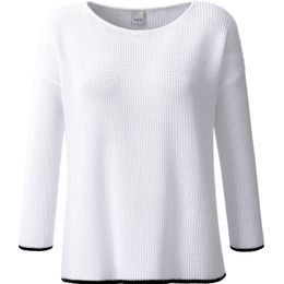 Heine Damen Strickpullover mit 3/4-&Auml;rmeln wei&szlig; Gr&ouml;&szlig;e 42