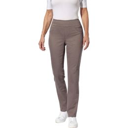 CR&Eacute;ATION L Damen Schlupfhose mit hohem Dehnbund dunkeltaupe Gr&ouml;&szlig;e 245