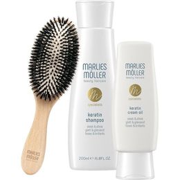 Marlies Möller Marlies Möller Beauty Haircare Specialists Keratin Hair Set Keratin Shampoo 200 ml + Keratin Cream Oil 100 ml + Travel Allround Hair Brush 1 Pc.