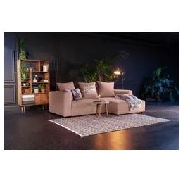 Ecksofa Tom Tailor HOME "HEAVEN CASUAL S" Sofas Gr. B/H/T: 242cm x 85cm x 162cm, Struktur grob TCU, Recamiere rechts, ohne Bettfunktion-ohne Bettkasten, rosa (light rose tcu 27) aus der COLORS COLLECTION, wahlweise mit Bettfunktion & Bettkasten