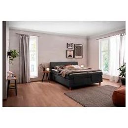 Boxspringbett Alina "Primus", schwarz (schwarz xbo 10), B:172cm L:212cm, Struktur fein XBO (100% Polyester), Komplettbetten, Boxspringbett, mit motorischer Verstellung, inkl. Matratzen und Topper