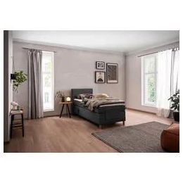Boxspringbett Alina "Primus", schwarz (schwarz xbo 10), B:102cm L:212cm, Struktur fein XBO (100% Polyester), Komplettbetten, Boxspringbett, mit motorischer Verstellung, inkl. Matratzen und Topper
