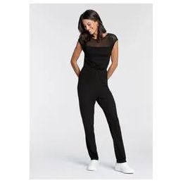 Mendler Overall MELROSE Gr. 40, N-Gr, schwarz Damen Overalls mit Mesh-Detail im Ausschnitt - NEUE KOLLEKTION