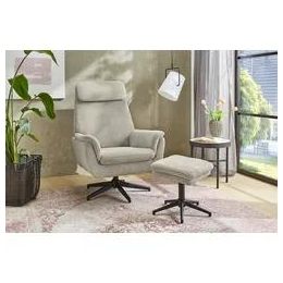 Jockenhöfer Relaxsessel JOCKENHÖFER GRUPPE "Hamilton" Sessel Gr. Cord, Drehfunktion, B/H/T: 78cm x 109cm x 84cm, beige (beige, grau) inklusive 360 Drehfunktion und praktischen Hocker