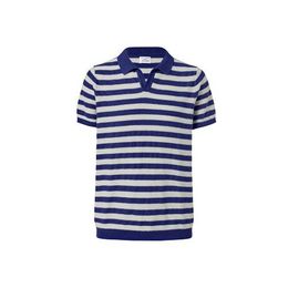 Tchibo Leinen-Poloshirt - Dunkelblau/Gestreift - Gr.: S