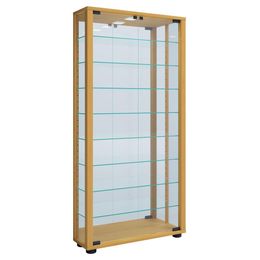 Vcm Wandvitrine "Vitrosa Maxi" mit Spiegel Inkl. LED-Beleuchtung Buche