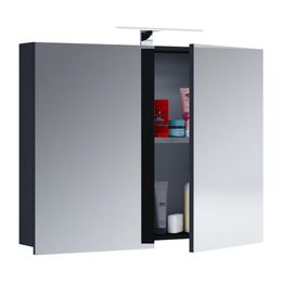 Vcm LED Spiegelschrank "Badinos" 80cm Schwarz