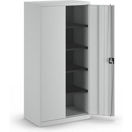 Mauser Stahlschrank mit Flügeltüren, 4 Fachböden, Tiefe 600 mm, lichtgrau