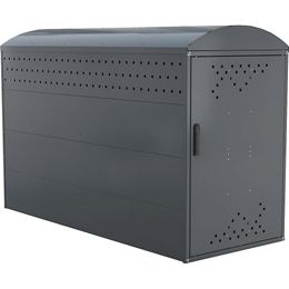 WSM Fahrradbox, Grundelement mit 1 Bogendach, blau / grau