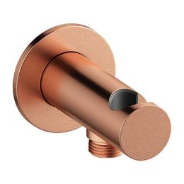 Damixa Brauseanschlusswinkel 1/2" mit integriertem Brausehalter, Kupfer geb&uuml;rstet 484468700
