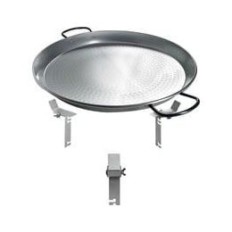 PAN'BBQ Set f&uuml;r Smokin' PizzaRing, f&uuml;r 47cm + 50cm Kugelgrill, Pfanne silber