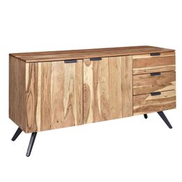 FineBuy Sideboard Massiv Kommodenschrank 145 cm Anrichte Kommode Schrank Holz