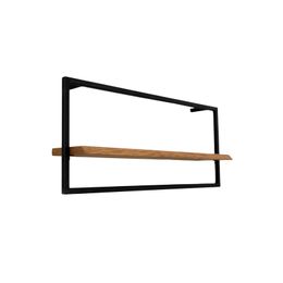 holz4home® Wandregal long in schwarz gerahmt von holz4home® mit Baumkante Natur