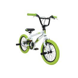 DeTox Freestyle BMX 16 Zoll Fahrrad 100 - 120 cm mit 2 Pegs unisex Kinderbmx weiß/grün