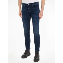 Slim-fit-Jeans Tommy Jeans "SCANTON SLIM" Gr. 32, Länge 32, blau (dark denim1) Herren Jeans im 5-Pocket-Style