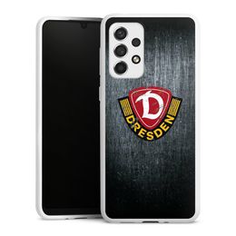 DeinDesign Galaxy A33 5G Handy Silikon H&uuml;lle Case wei&szlig; Handyh&uuml;lle Sg Dynamo Dresden Official Licensed Product Sgd Silikon Case