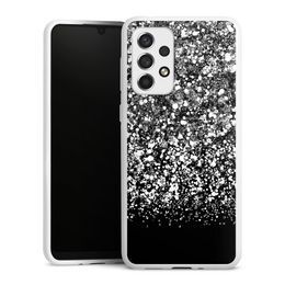 DeinDesign Galaxy A33 5G Handy Silikon H&uuml;lle Case wei&szlig; Handyh&uuml;lle Glitzer Snowflake Muster Silikon Case