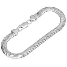 NKlaus Silberarmband Armband 925 Sterling Silber 19cm Schlangenkette (1 Stück), Made in Germany, silberfarben